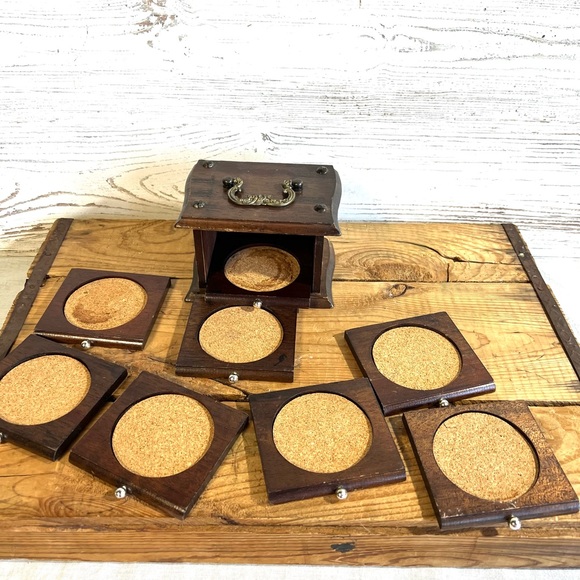 Accents | Vintage Wood Coasters Decor Retro Mid Century | Poshmark